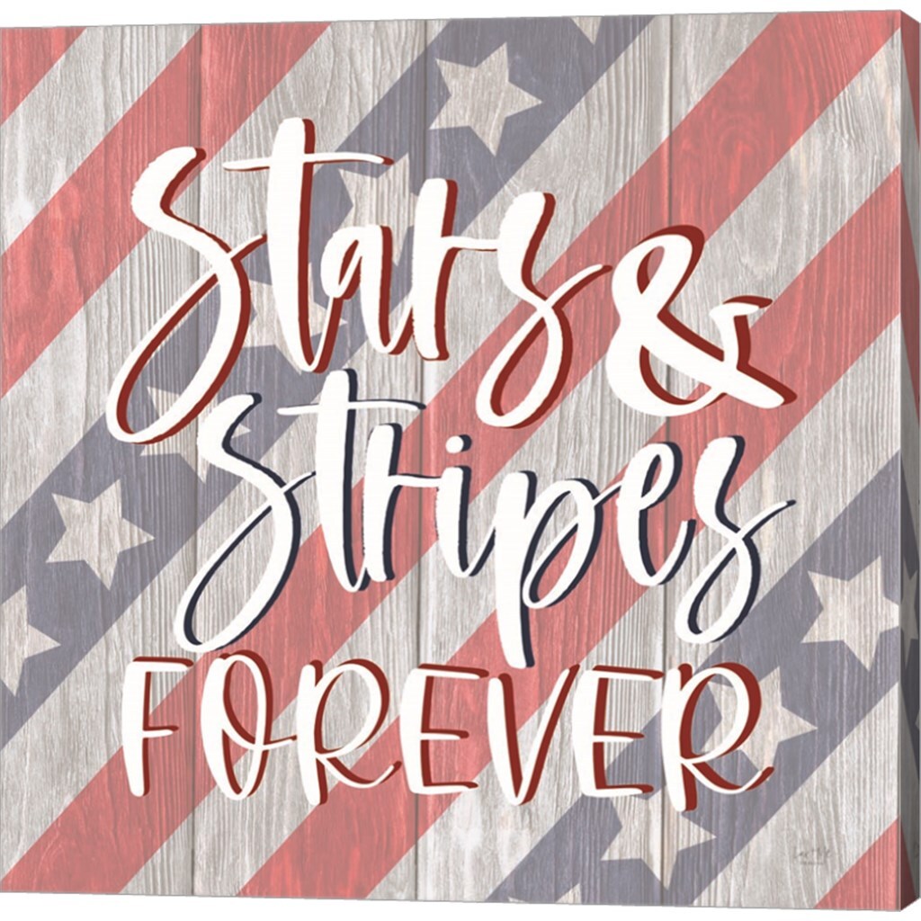 Stars and Stripes Forever I by Lux + Me Designs 12" x 12" Canvas Wall ...