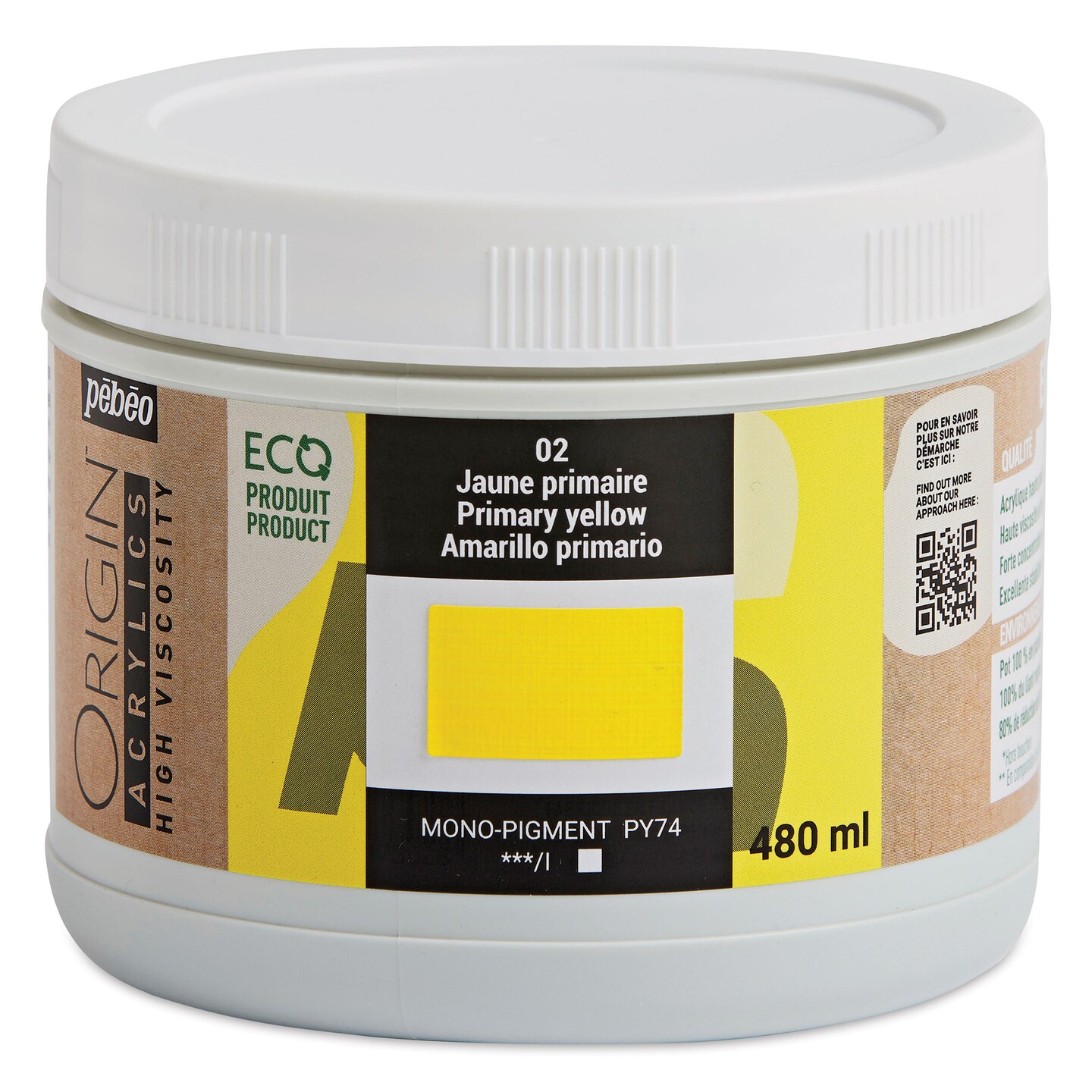 Pebeo Origin Acrylic Paint - Primary Yellow, 480 ml | Michaels