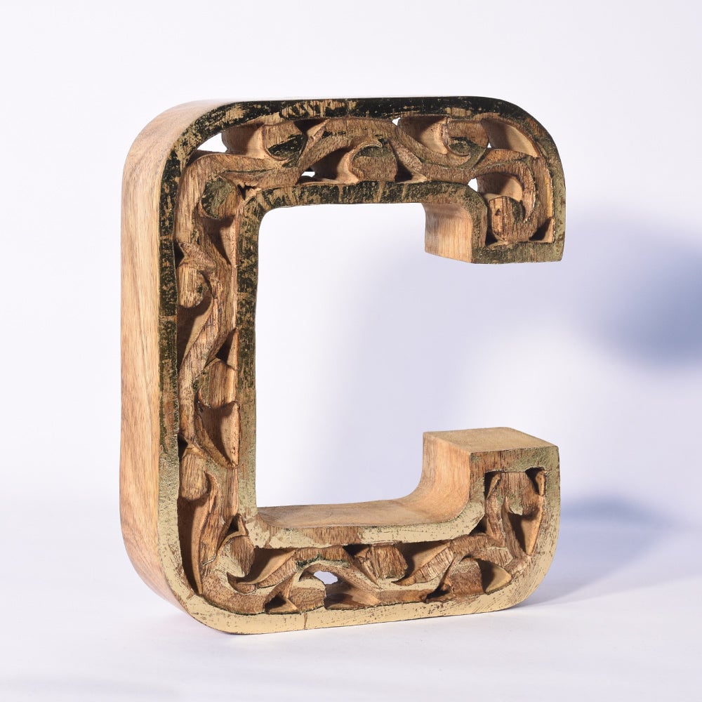 Handmade Eco-Friendly Gold Wooden Alphabet Letters For Wall Mount Decor ...