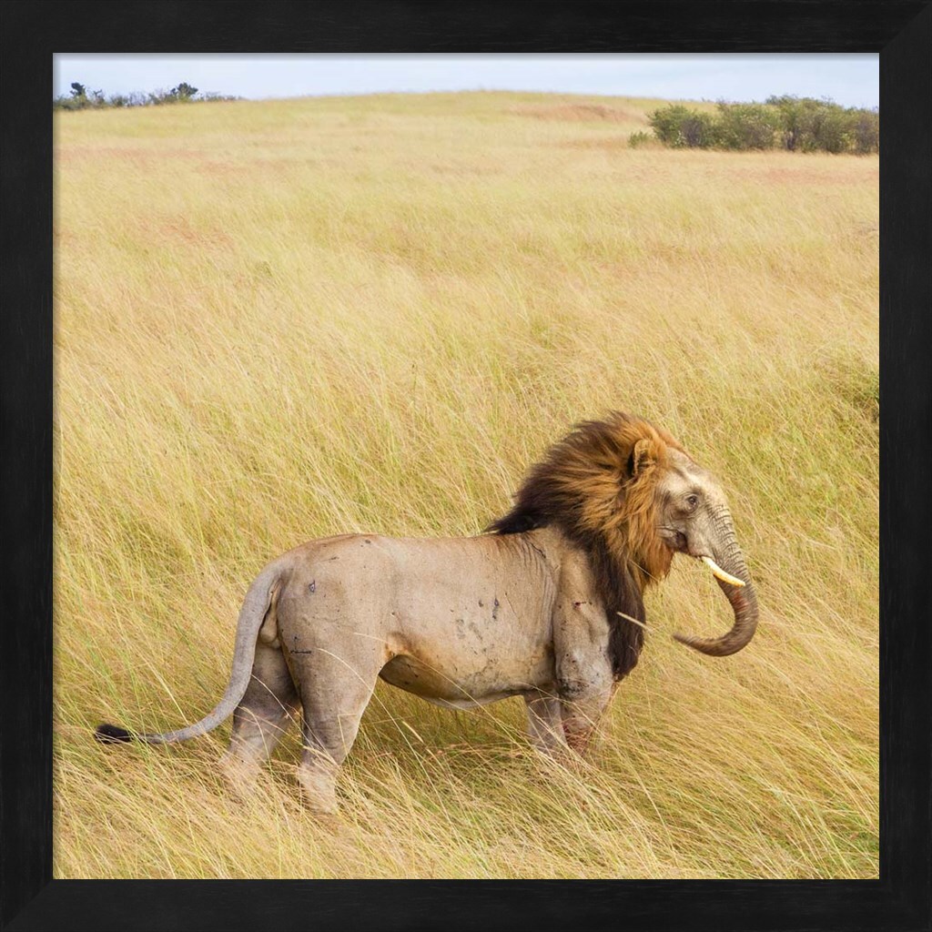 Lionephant by Pixelmated Animals 13" x 13" Framed Wall Art | Michaels