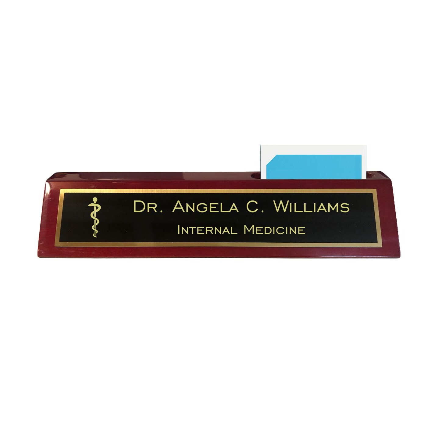 Personalized Medical Field Name Plate for Desk Rosewood Finish with ...