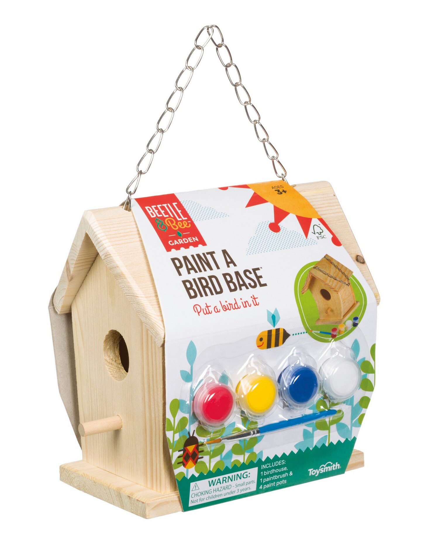 Toysmith Beetle & Bee Paint A Bird Base - DIY Kid Art Craft Outdoor ...