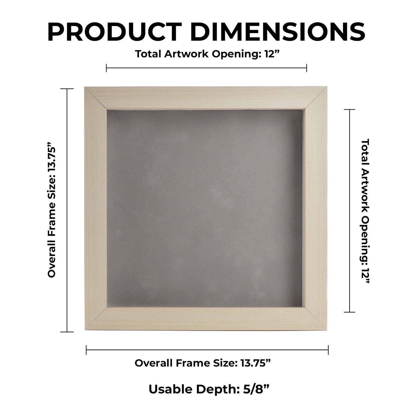 Natural Whitewash Wood Shadow Box Frame with Acrylic Front - Light ...