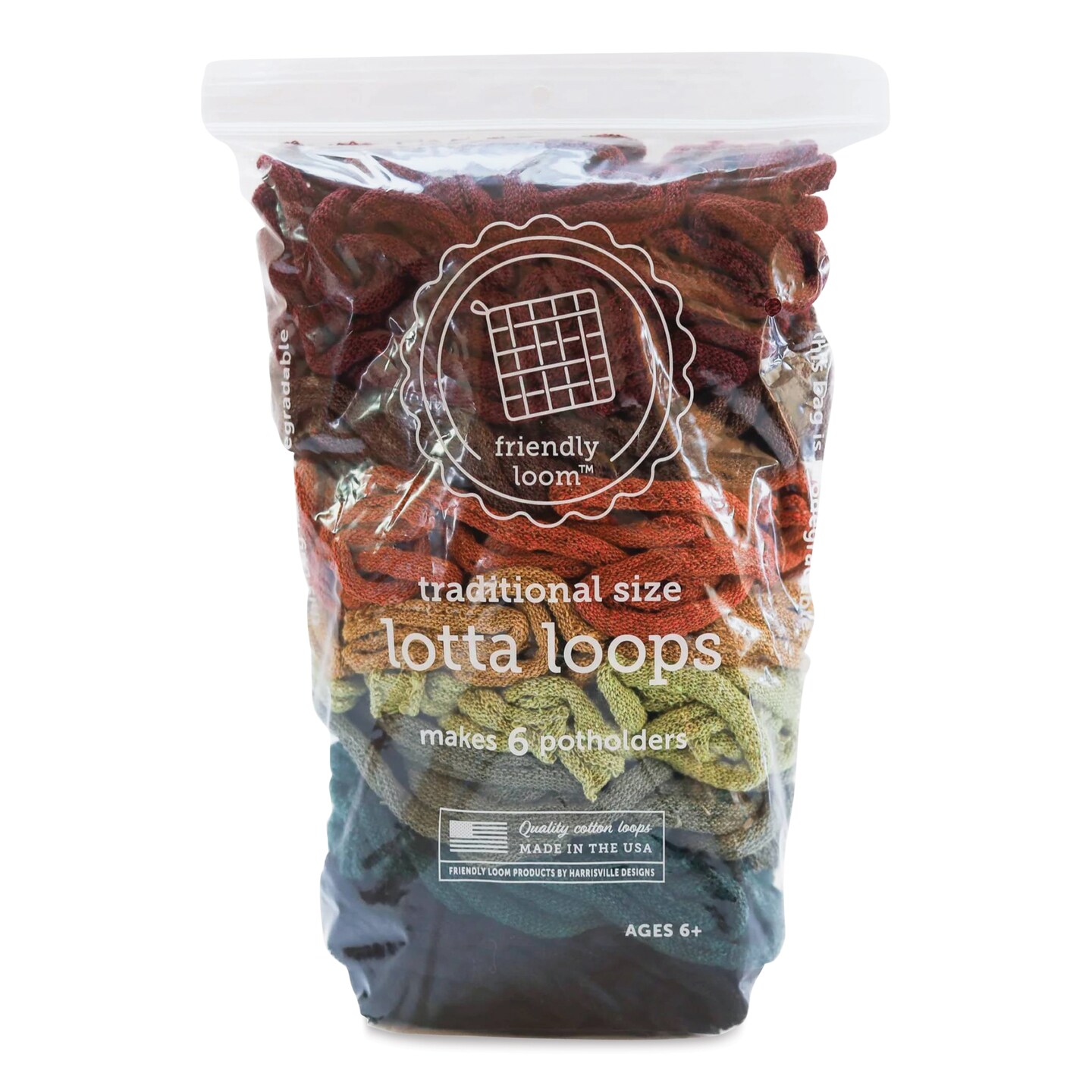 Friendly Loom Traditional Size Cotton Loops - Earth Tones, Lotta Loops ...