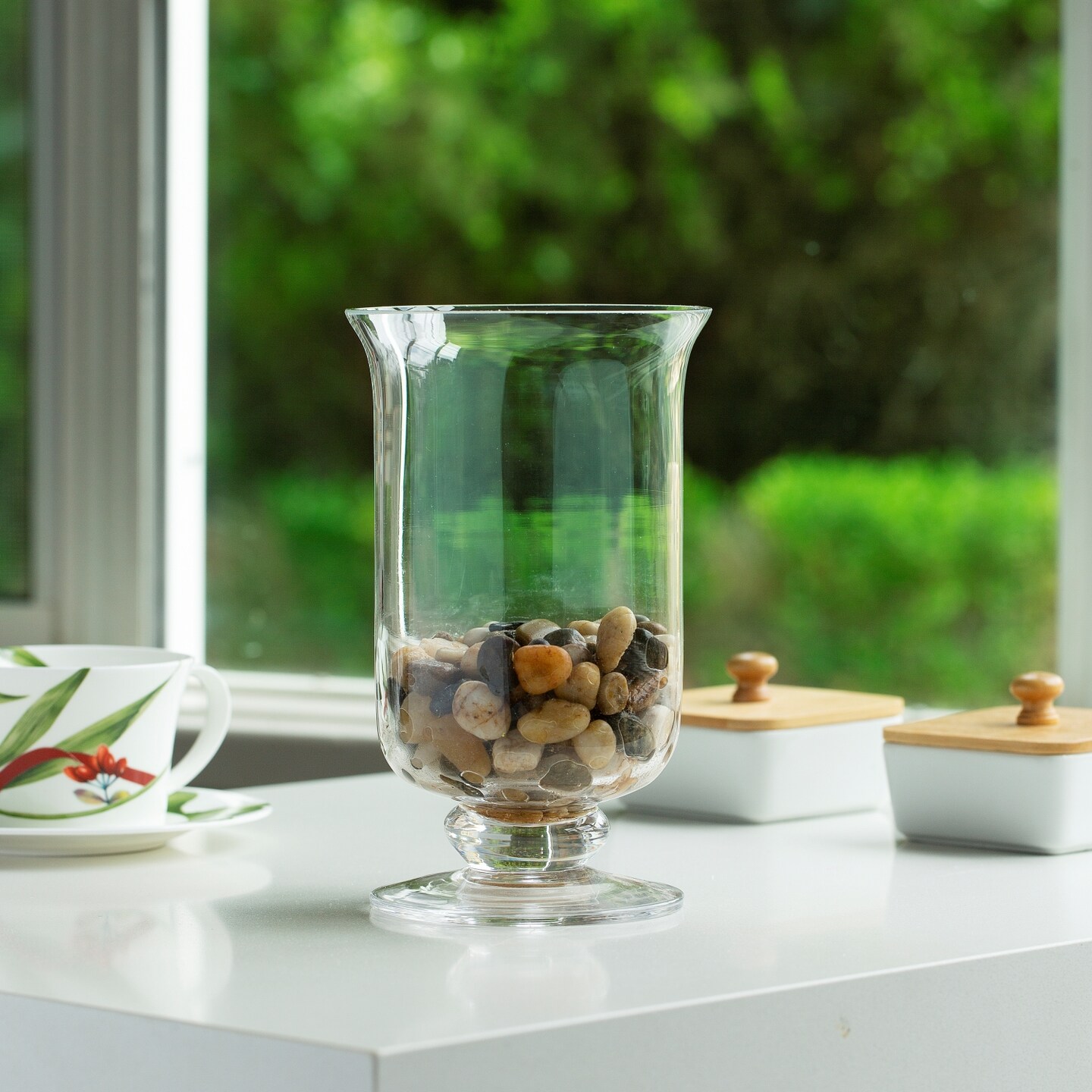 Unique Clear Glass Vase H 8.5" W 5.0" | MakerPlace by Michaels