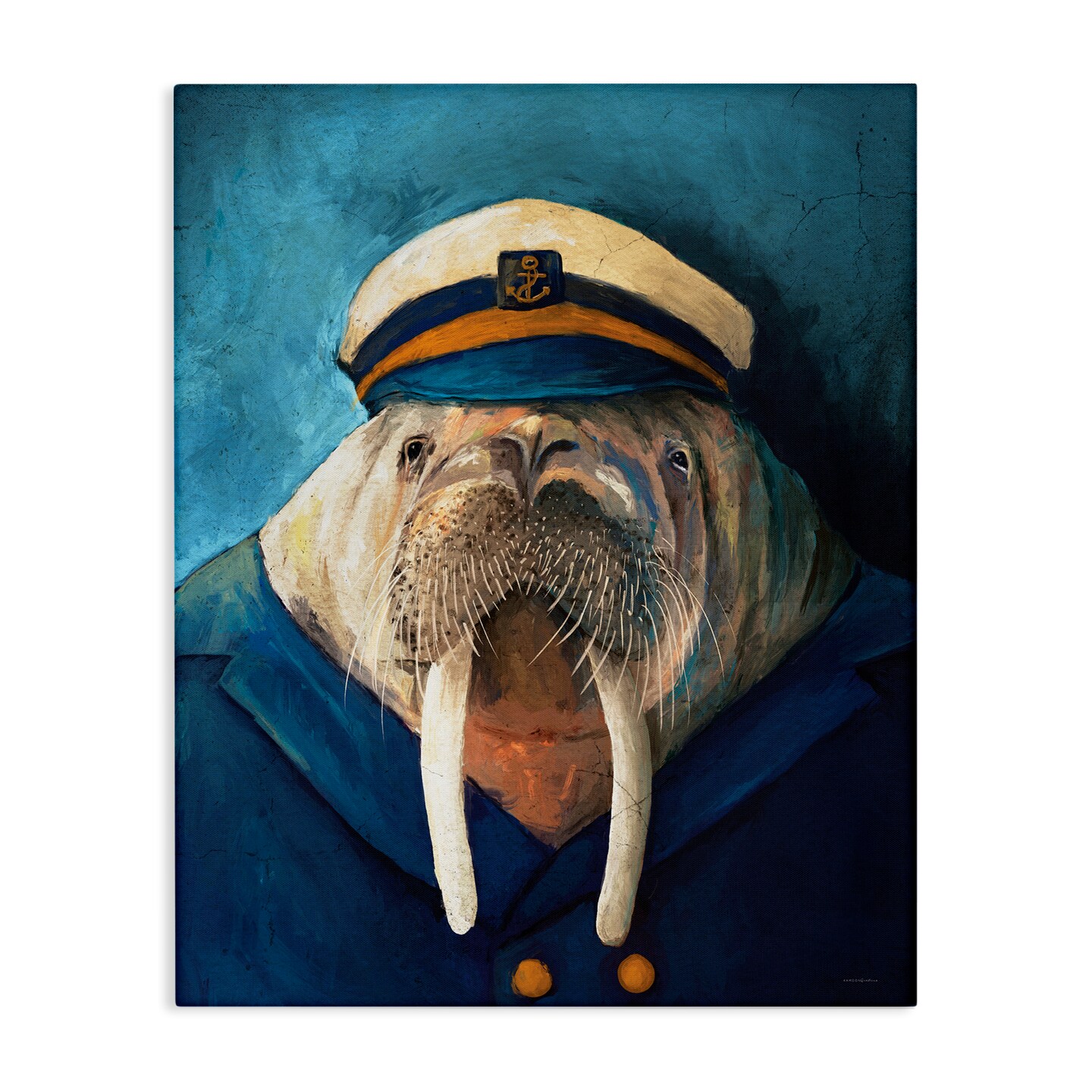Stupell Industries Sailor Captain Walrus Canvas Design by Kamdon ...