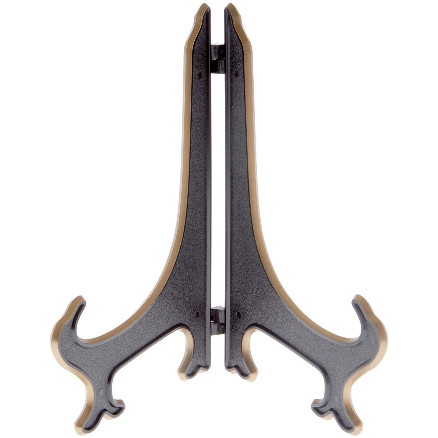 Bard's Hinged Black and Gold Plastic Plate Stand, 9" H x 7" W x 6" D ...