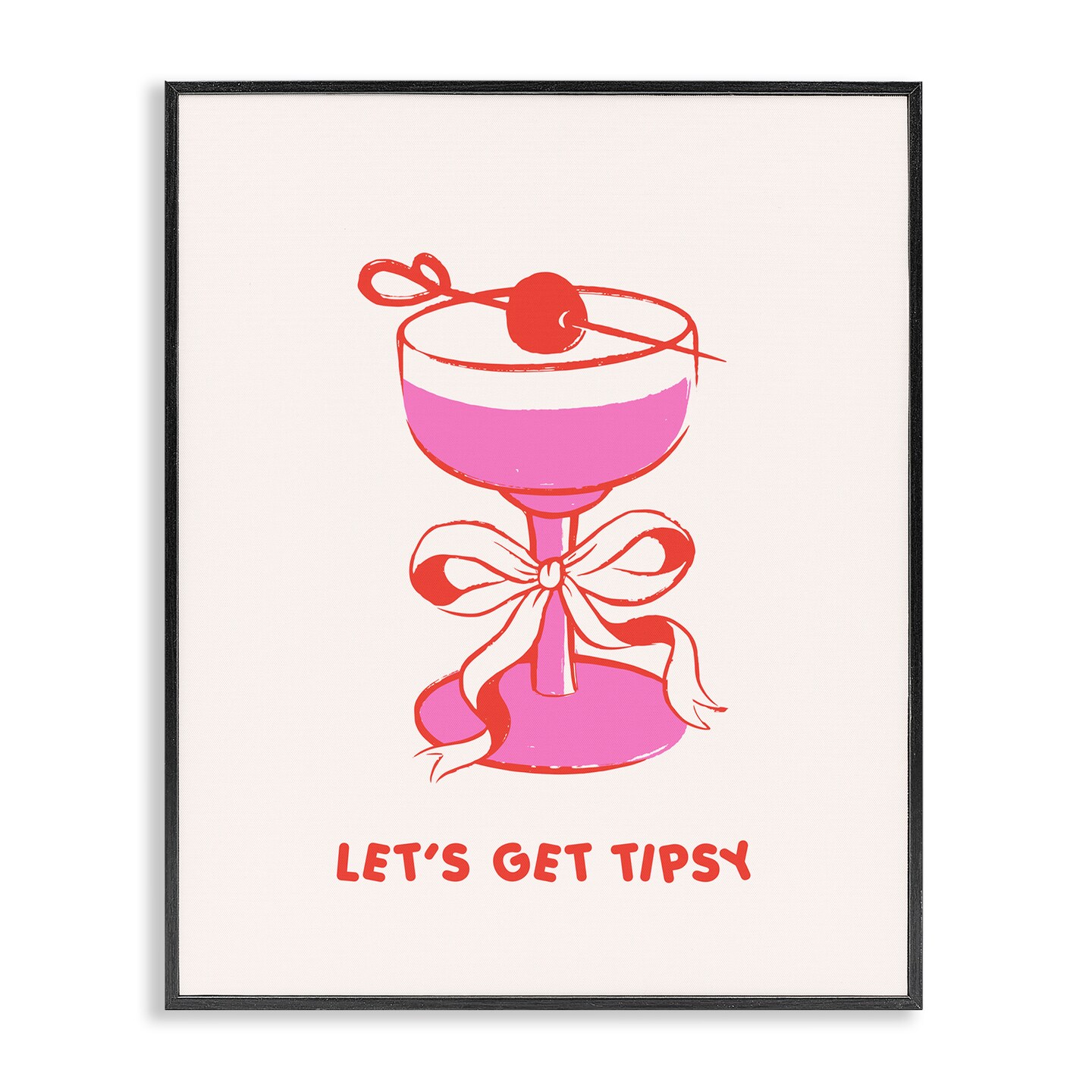 Stupell Industries Let's Get Tipsy with Glass Framed Giclee Design by ...