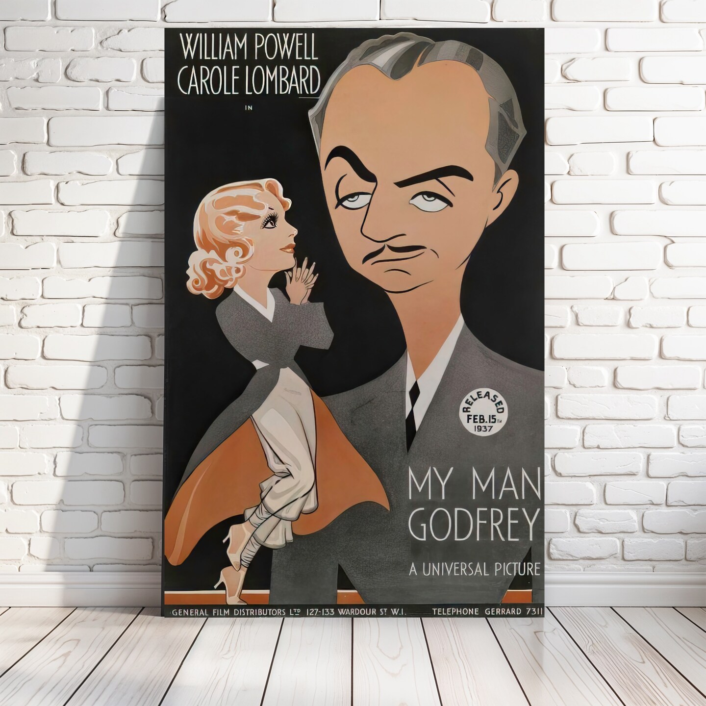 Print of 'My Man Godfrey' classic movie poster, 1936 screwball comedy ...