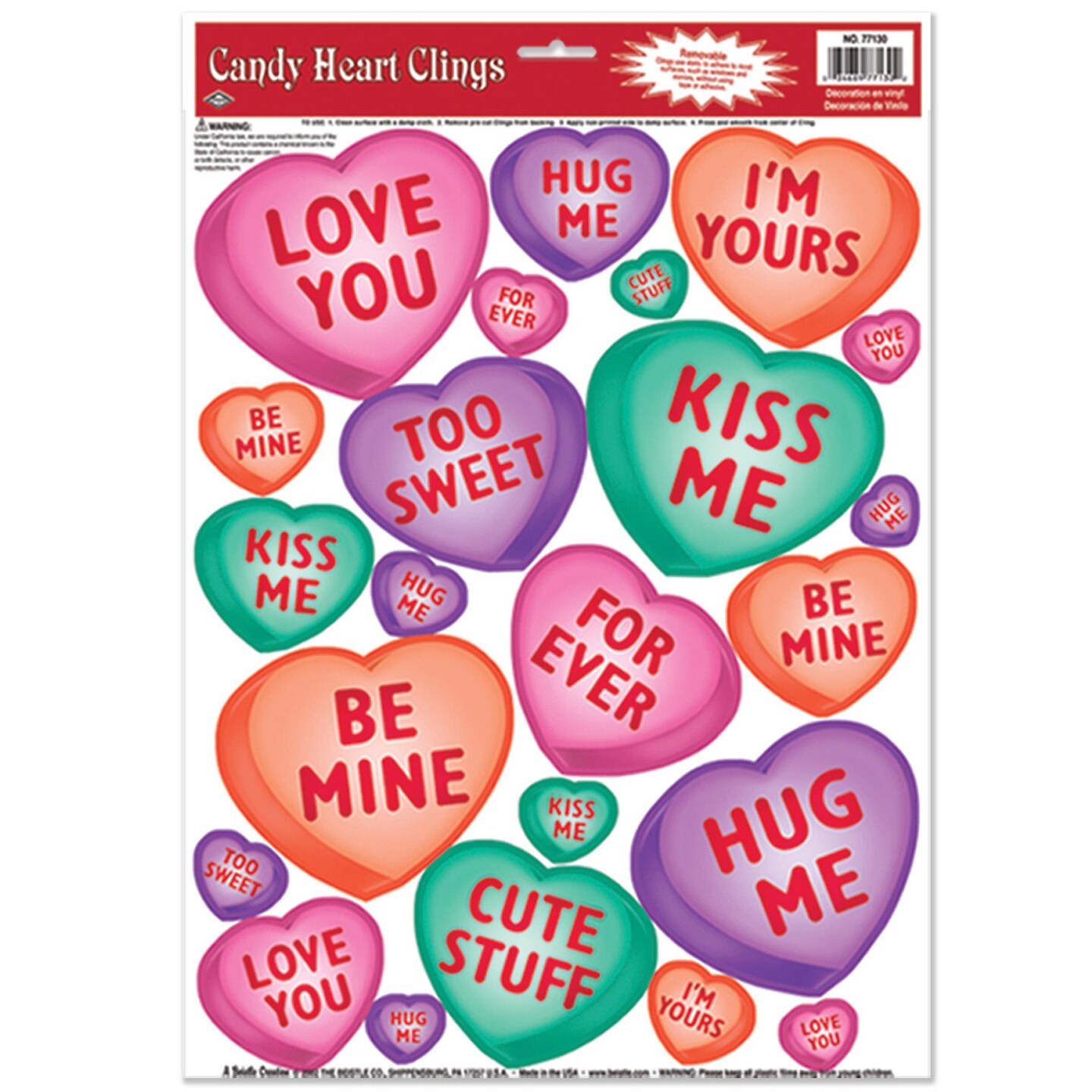 276 Piece Beistle Valentine's Day Candy Heart Clings | Michaels