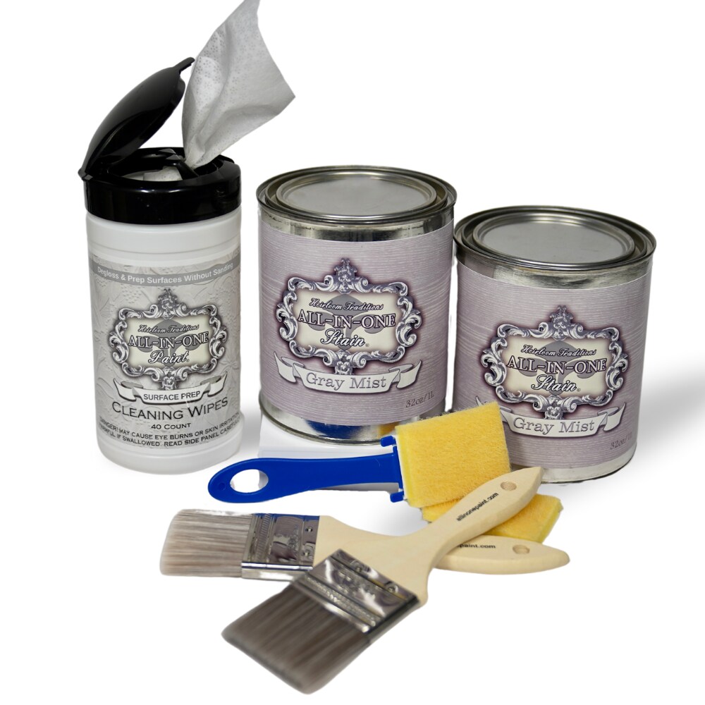 ALL-IN-ONE Gel Stain, 2 Quart Cabinet Stain Bundle and Tool Kit Paint ...