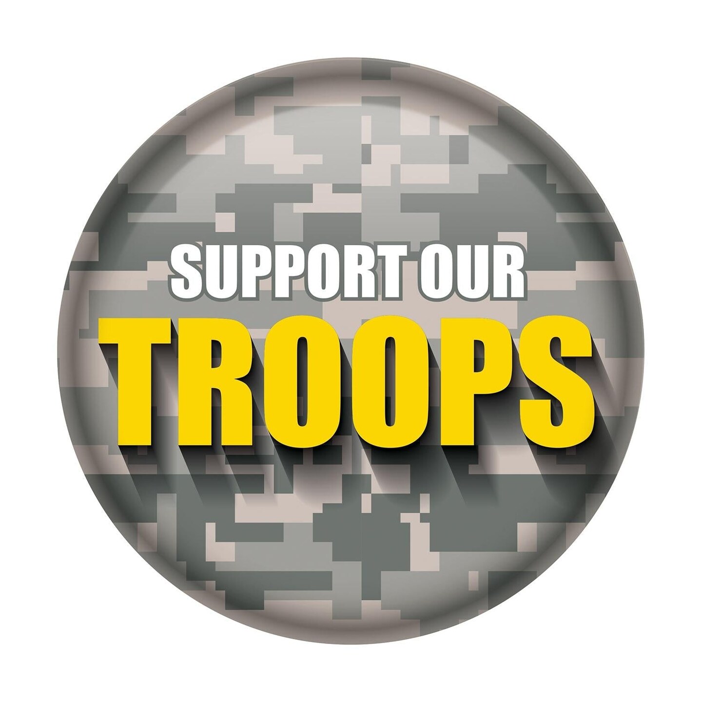 6 Pack Beistle Support Our Troops Button - Light Camo | Michaels