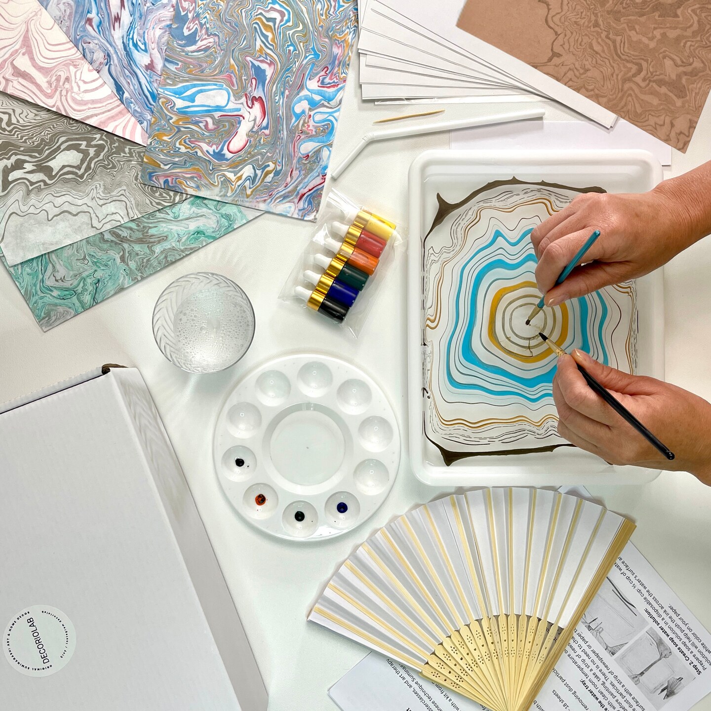 DIY Suminagashi Notebook craft kit for adults and kids, Do-it-yourself ...