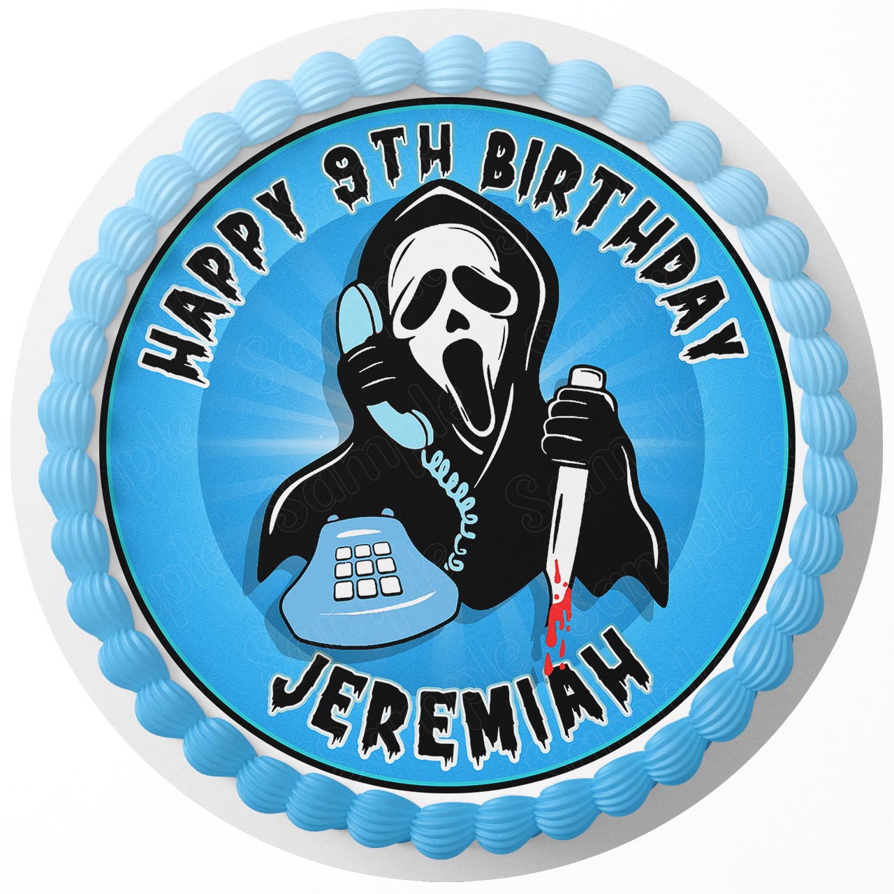 Scream Calling Ghost Face Horror Edible Cake Image Topper Birthday Cake ...