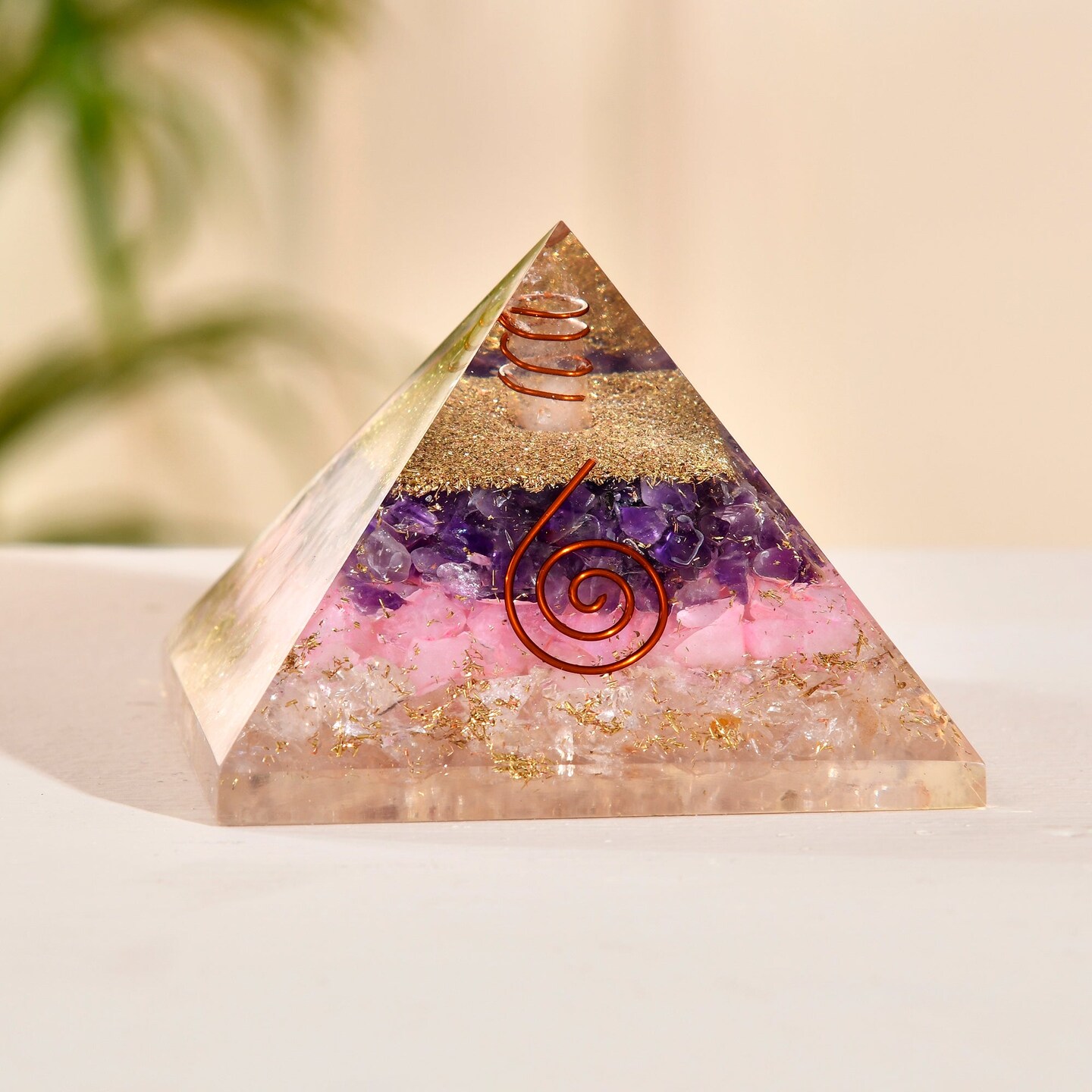 Orgonite Pyramid Seven Chakra Gemstone Orgone Chakra Healing Amethyst ...