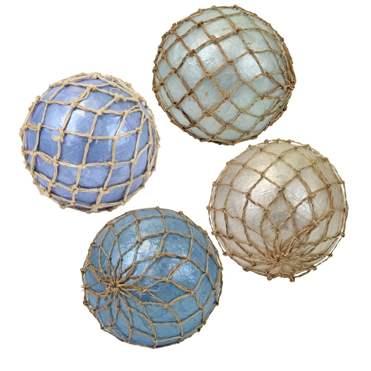 3.5" CAPIZ/ABACA NET SHELL BALL S/4 | Michaels
