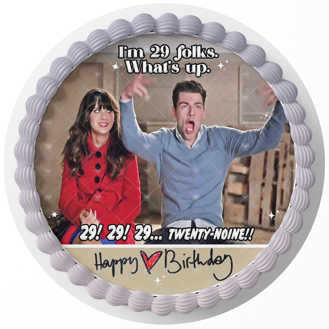 New Girl 29 Schmidt Twenty Nine Noine Edible Cake Image Image Topper ...