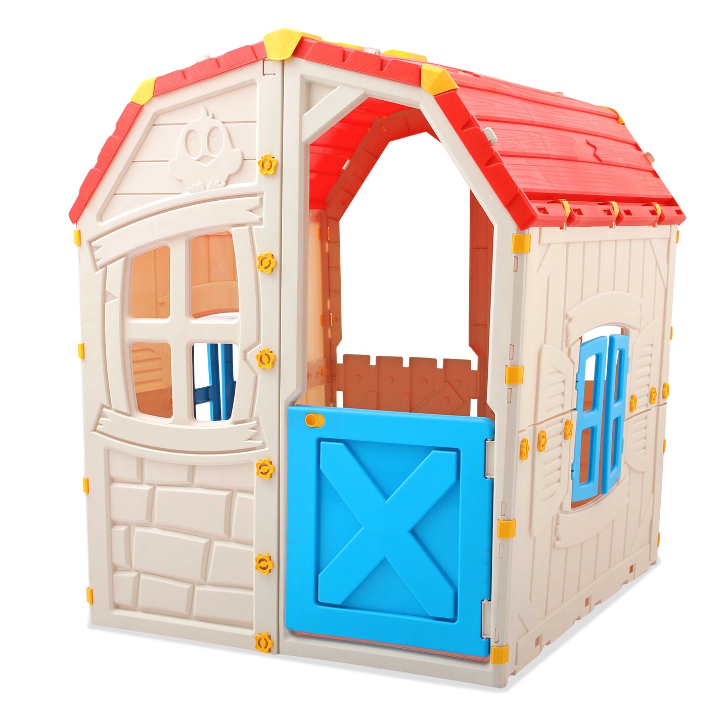 Kids Playhouse with Openable Windows and Door for Indoor and Outdoor ...
