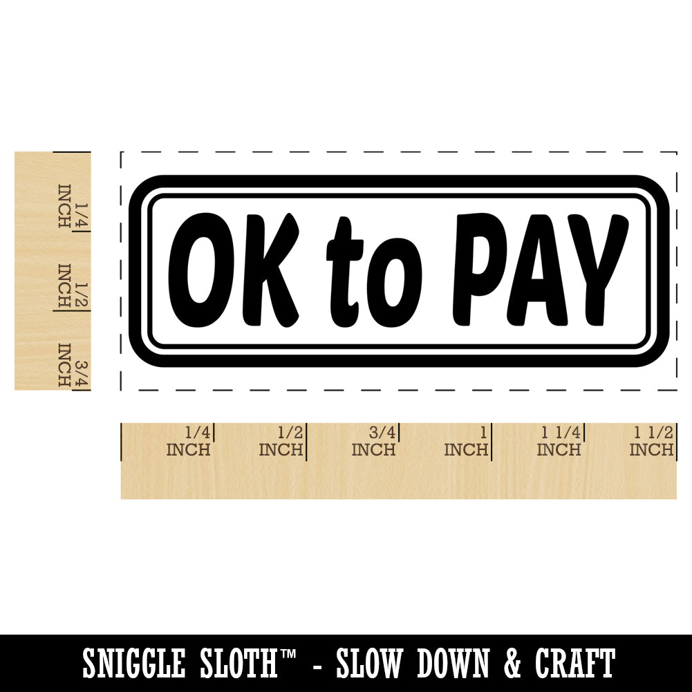 OK to Pay Double Border Self-Inking Rubber Stamp Ink Stamper for ...