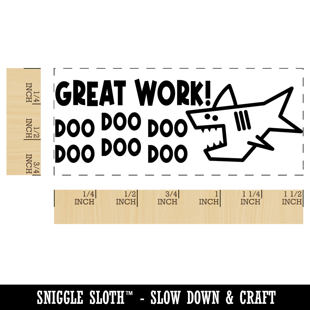 Great Work Doo Doo Doo Shark Teacher Student School Self-Inking Rubber ...