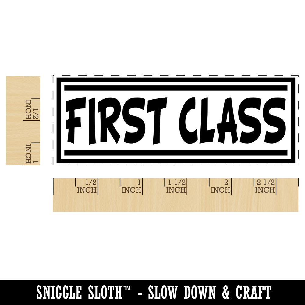 First Class with Border Mail Self-Inking Rubber Stamp Ink Stamper for ...