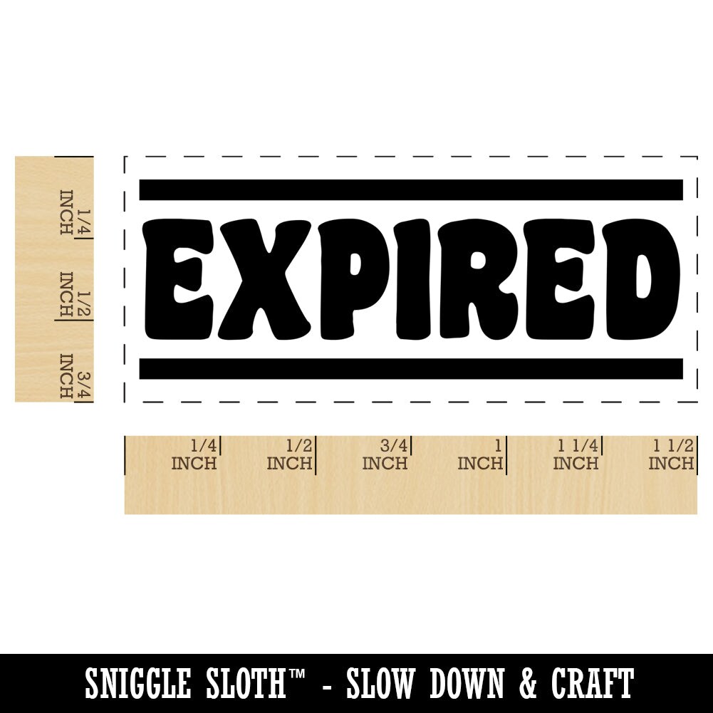 Expired Bold Border Top Bottom Self-Inking Rubber Stamp Ink Stamper for ...