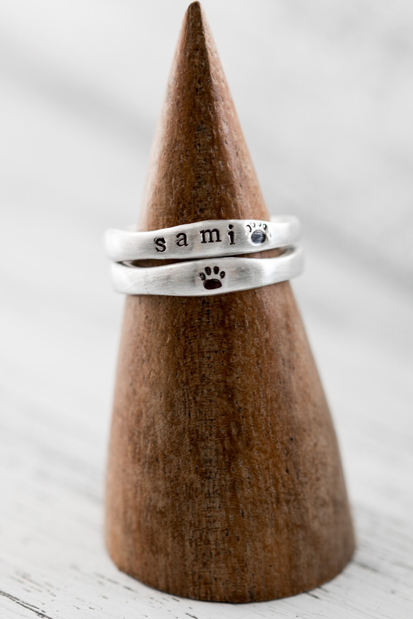 Personalized Sterling Silver Pet Memorial Ring - Custom Name and Paw ...