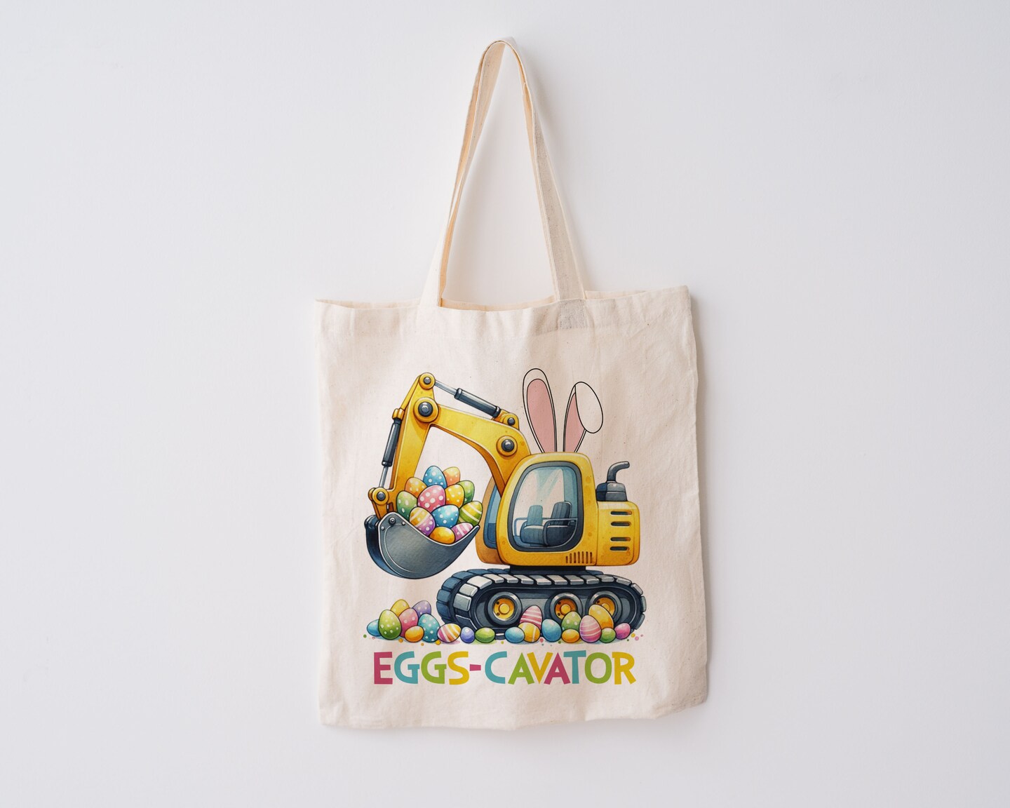 Eggscavator Easter Tote Bag Treat Easter Egg Hunt Bucket Bunny Bag Kids ...