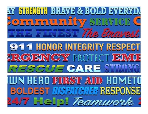 First Responder Police words cake border 3 Strips 2.5x10.5 inchs in ...