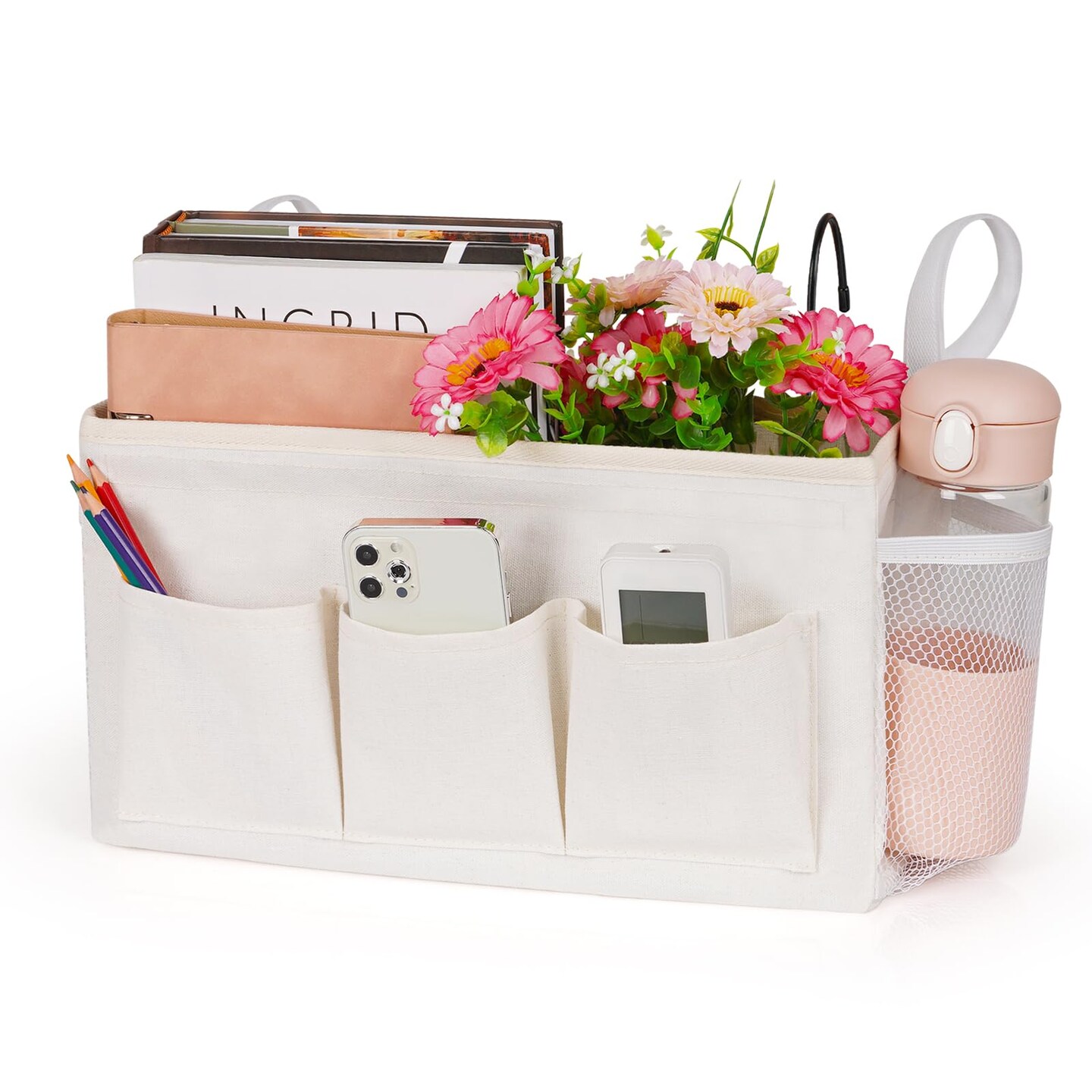 Bedside Caddy Bedside Organizer Bedside Storage Caddy with Fixed Straps ...