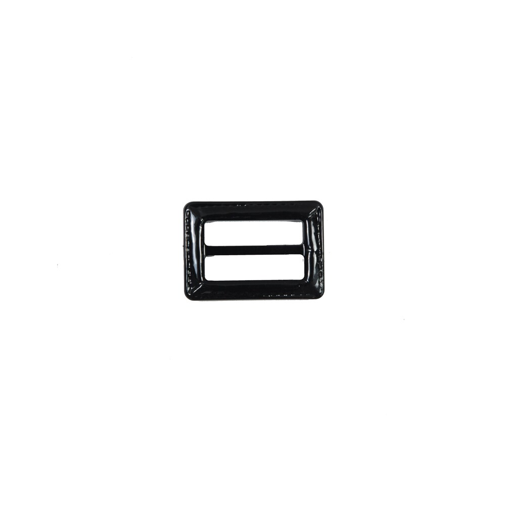 Black Lacquered Leather Buckle Adjustable Strap Closure 0.75 x 1 Inch ...
