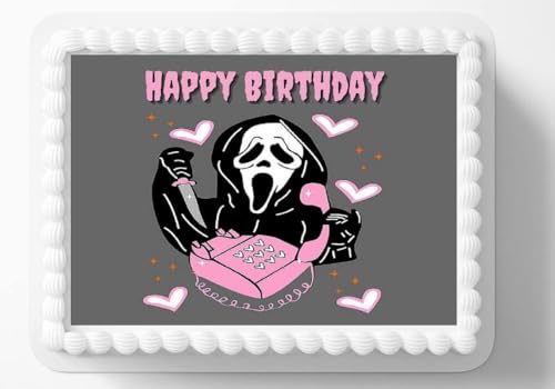 Ghost Scream Face Birthday Edible Image Edible Cake Topper Frosting ...