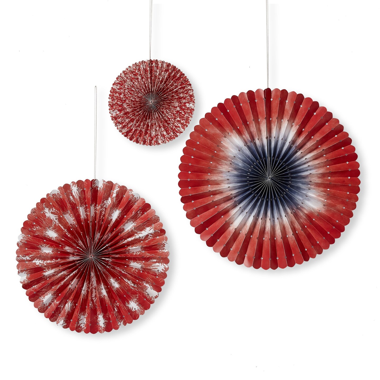Festive Red Paper Fan Decor Set Of 3 | Michaels