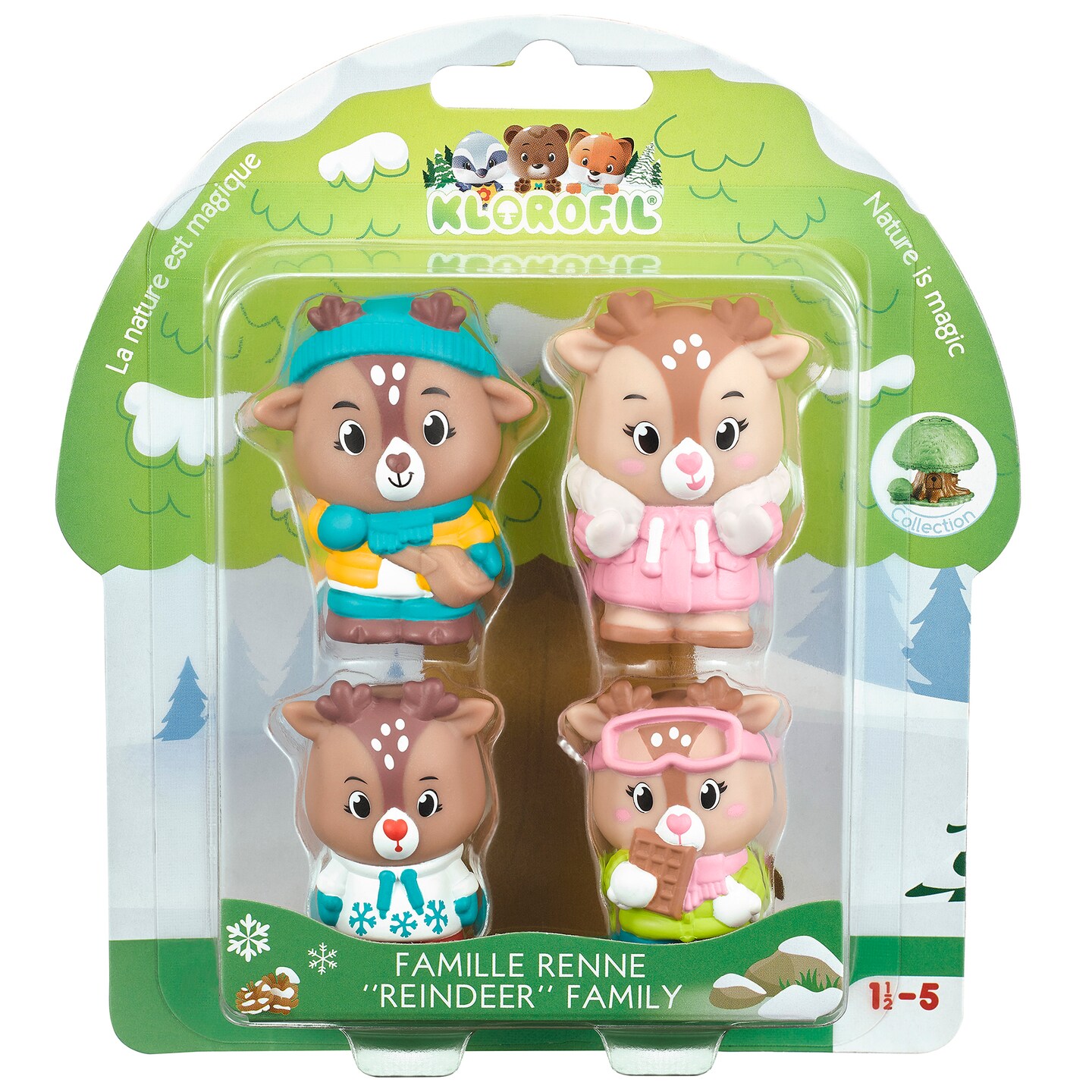 Timber Tots: Gla Gla Reindeer Family - 4 Character Set, Toy Figurines ...