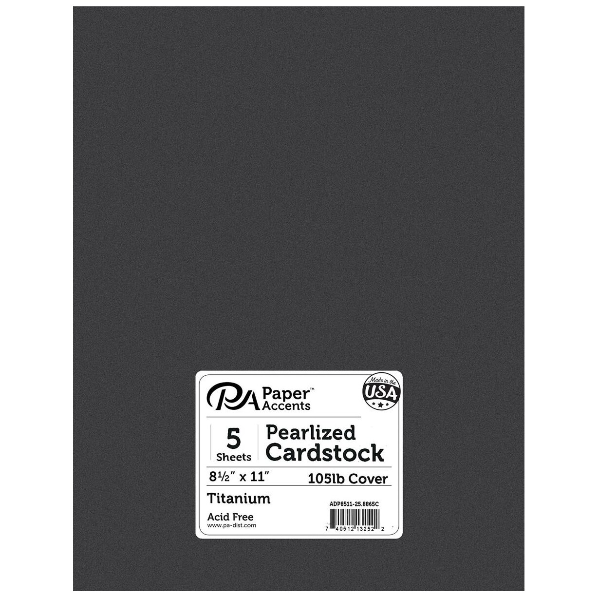 Accent Design Paper Accents Pearlized Titanium Cardstock – 8.5x11 in, 5 ...