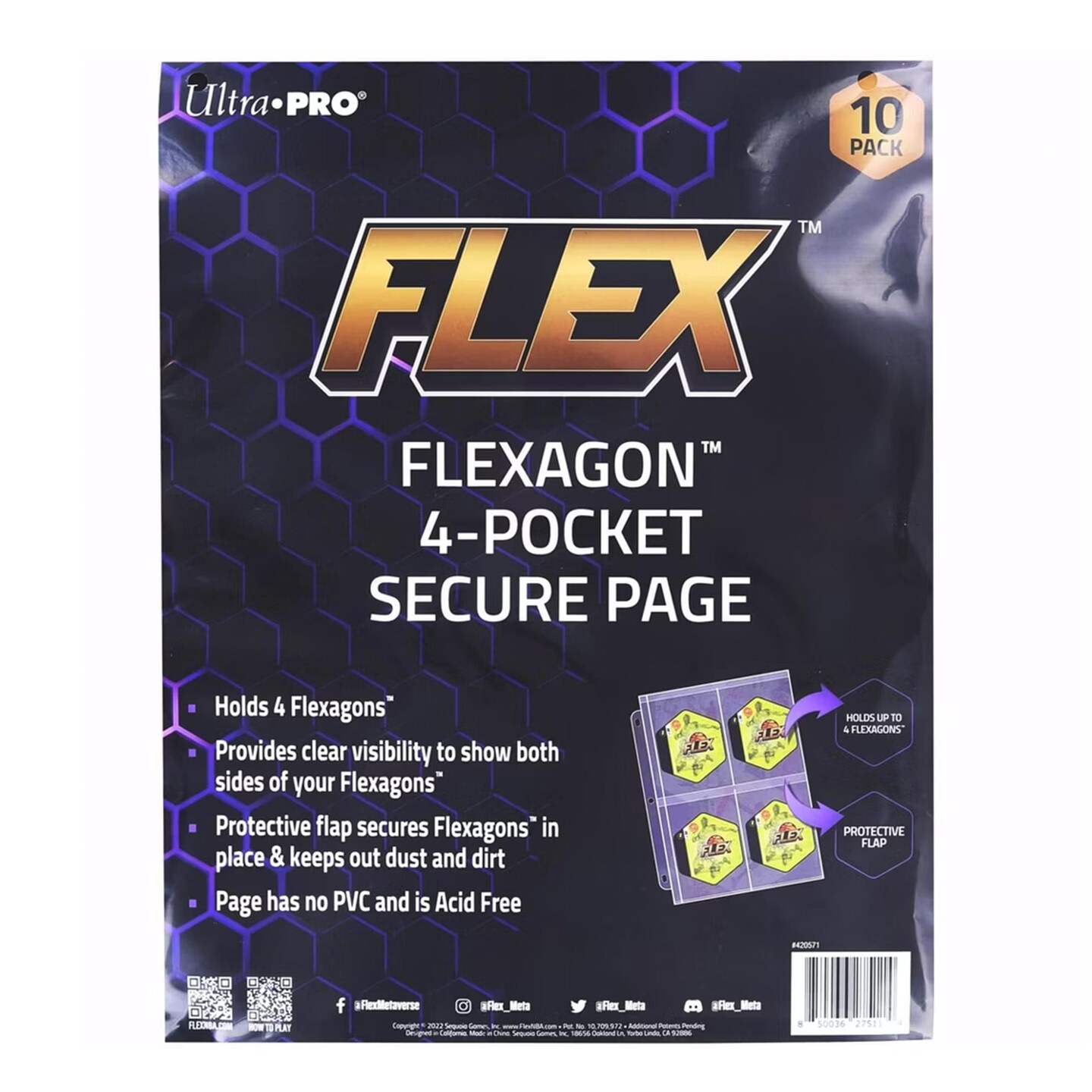 NBA FLEX Flexagon 4-Pocket Secure Page | 10 Per Pack, Color: Multicolor ...