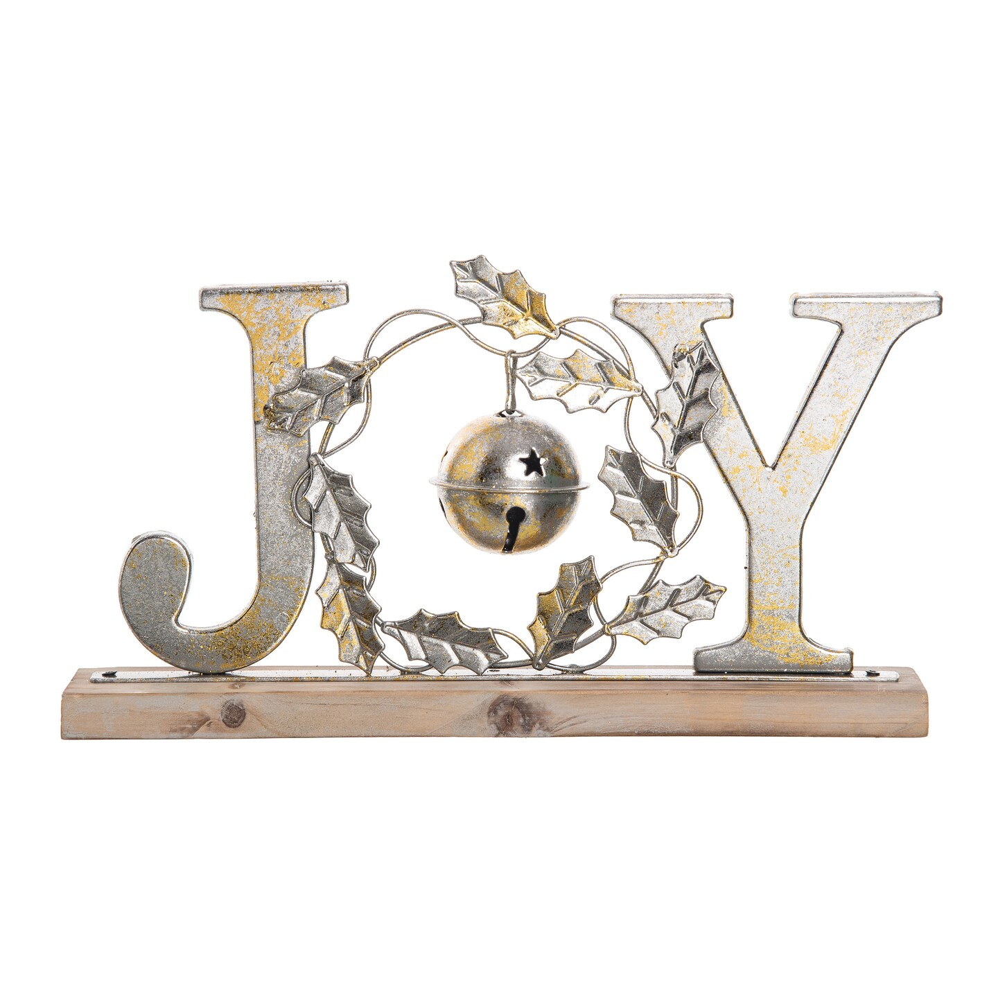 Transpac Metal Silver Christmas Joy Bell Decor 10.5" - Freestanding ...