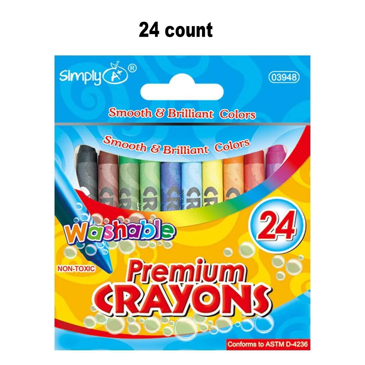 24 Count Washable Crayons Bright and Safe Colors for Kids | Michaels