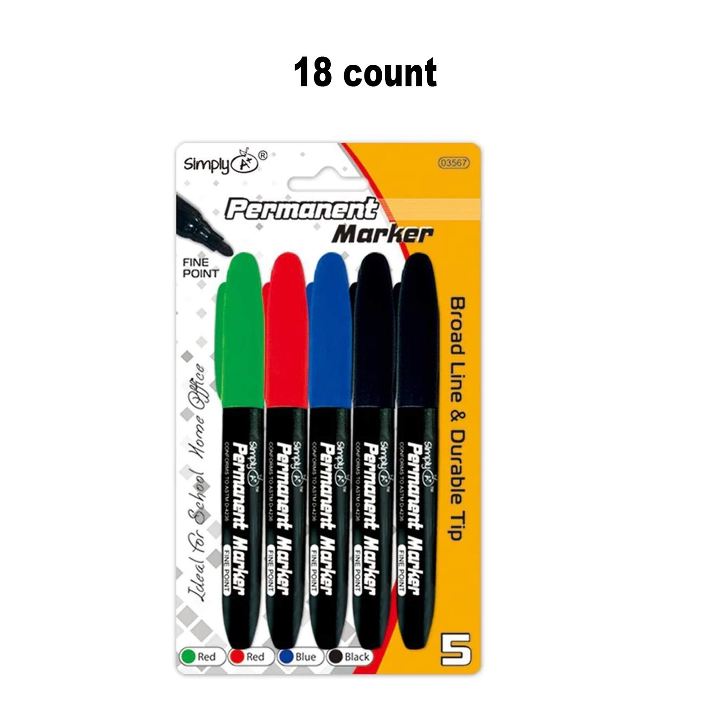 5Ct Permanent Markers Assorted Colors | Michaels