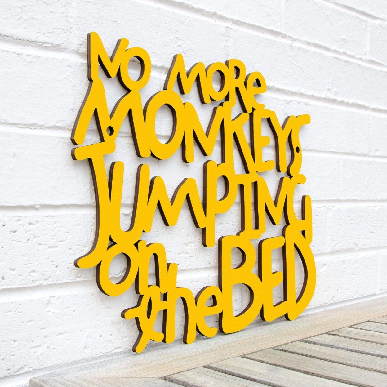 Spunky Fluff No More Monkeys Jumping On The Bed Decorative Wall Art 15 ...