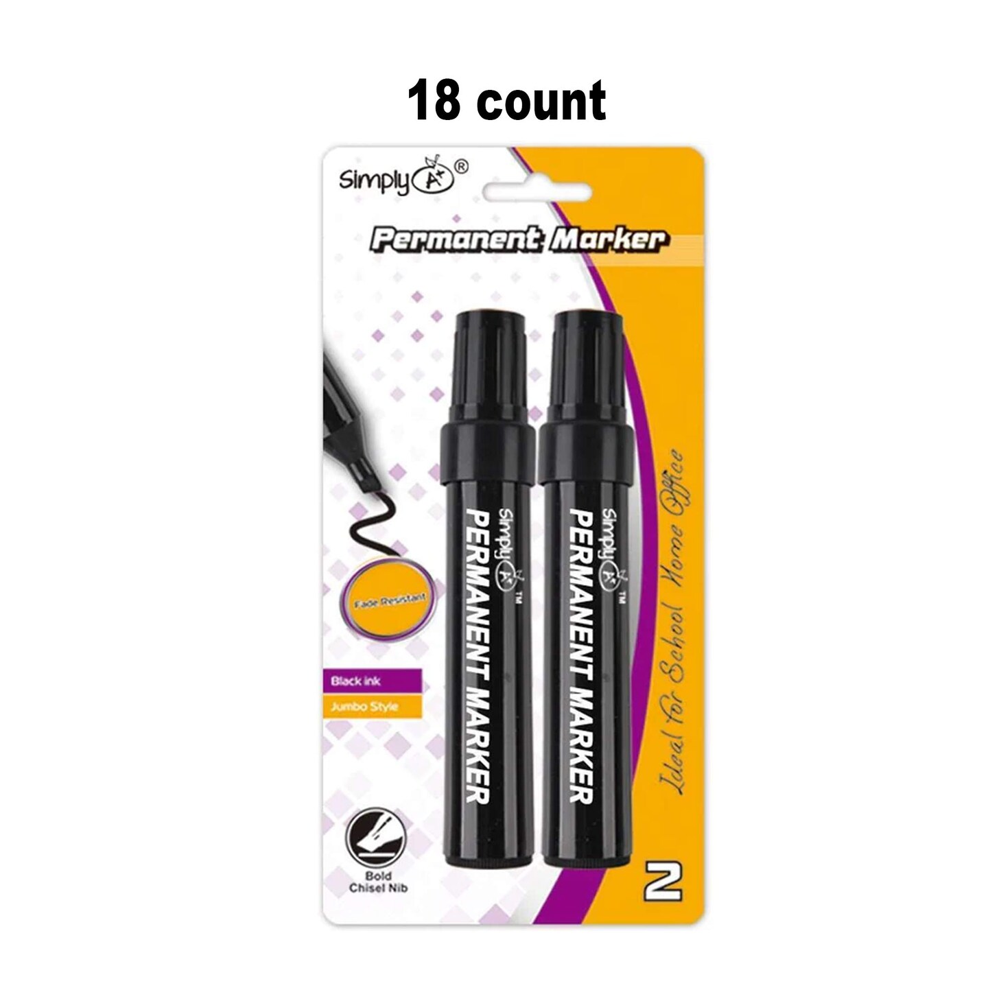 2Ct Jumbo Black Markers | Michaels