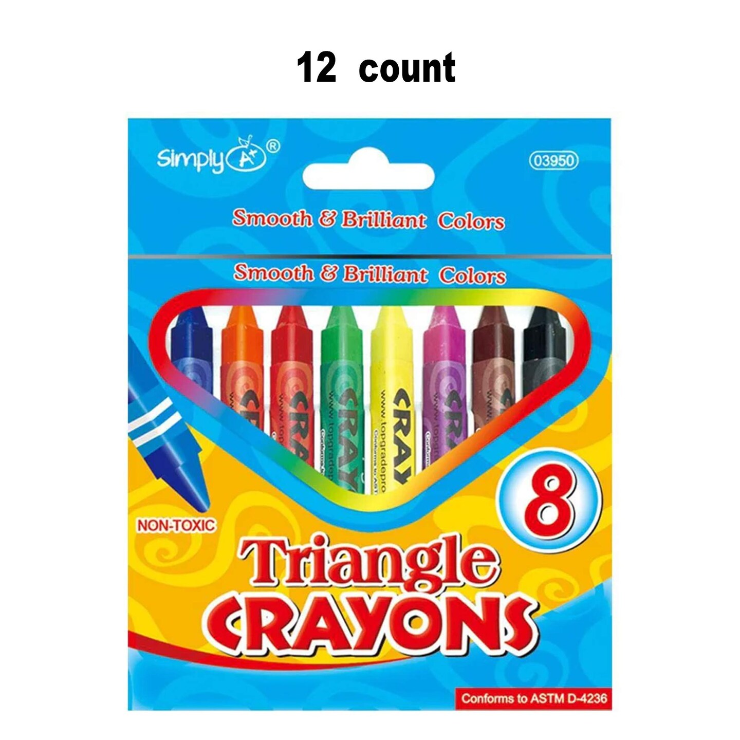8 Count Triangle Crayons Fun and Easy to Use for Creative Projects ...