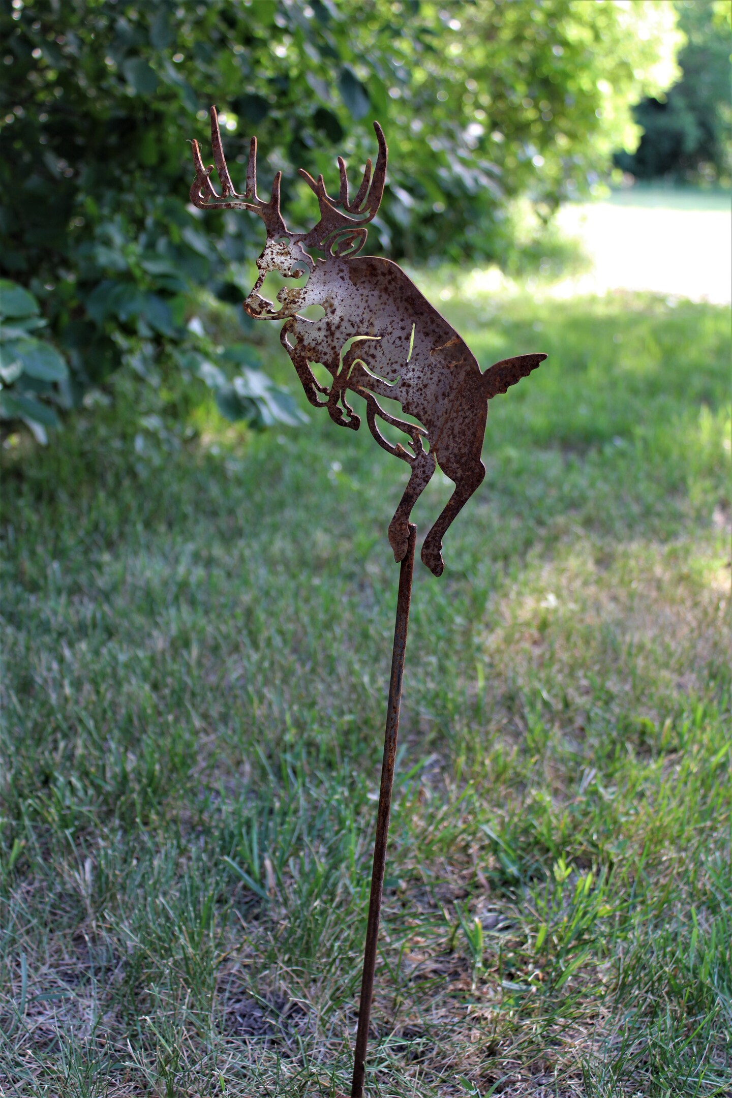Jumping Deer Metal Garden Stake 8 to 23 Inches Tall | MakerPlace by ...