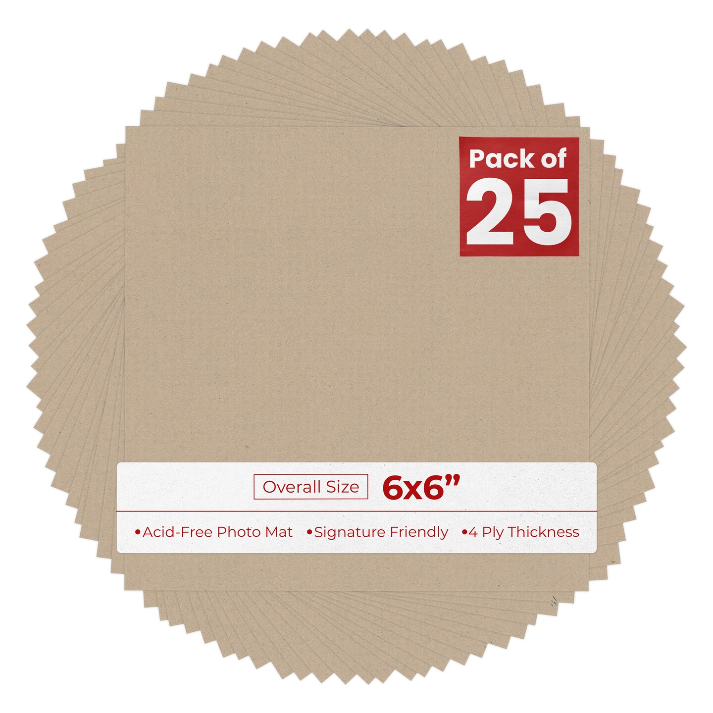 Tawny Brown 6x6 Uncut Mat Board - Blank Sheets, No Opening, Color ...