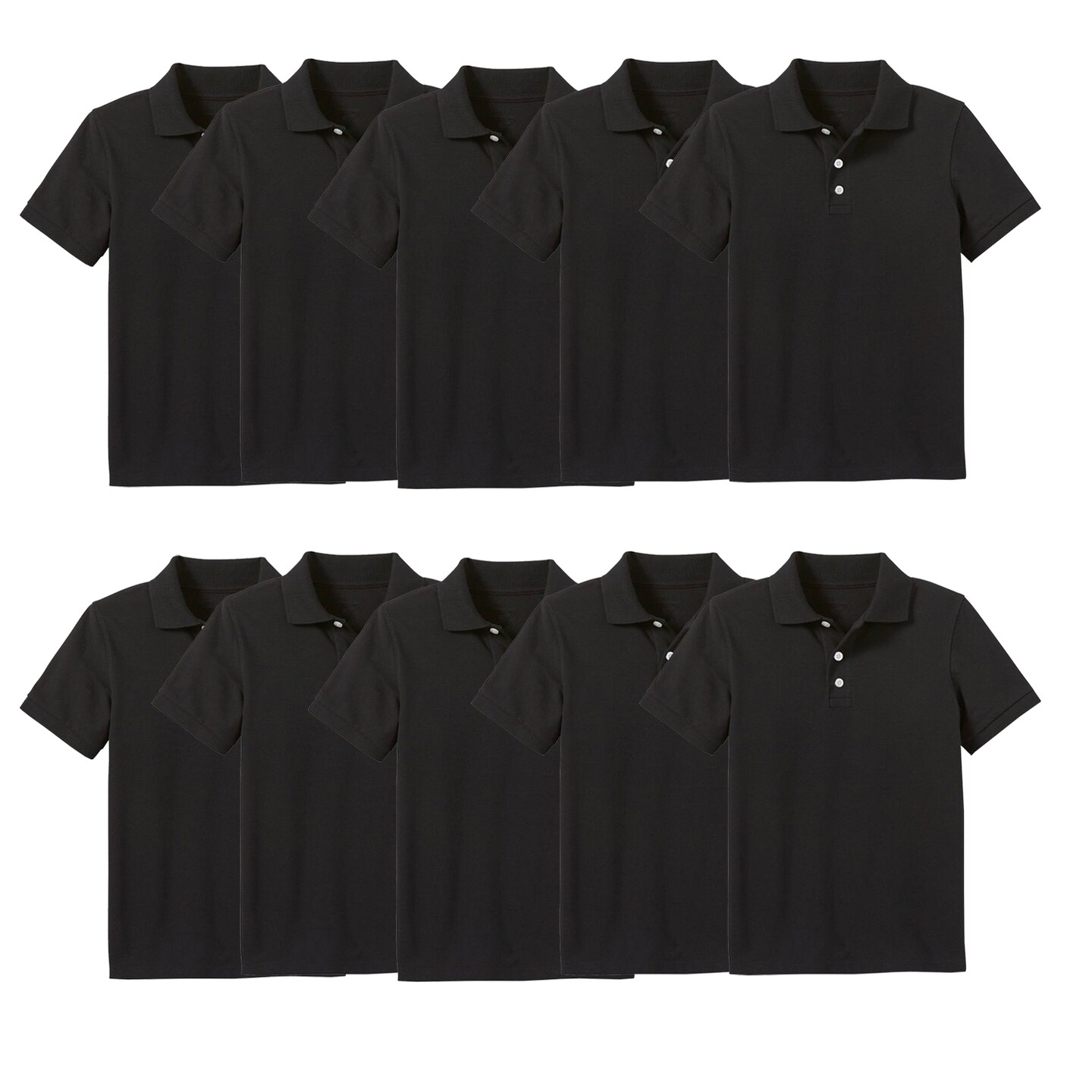 10-Pack School Uniform Tagless Polo Tshirt for Little Boys & Big Boys ...