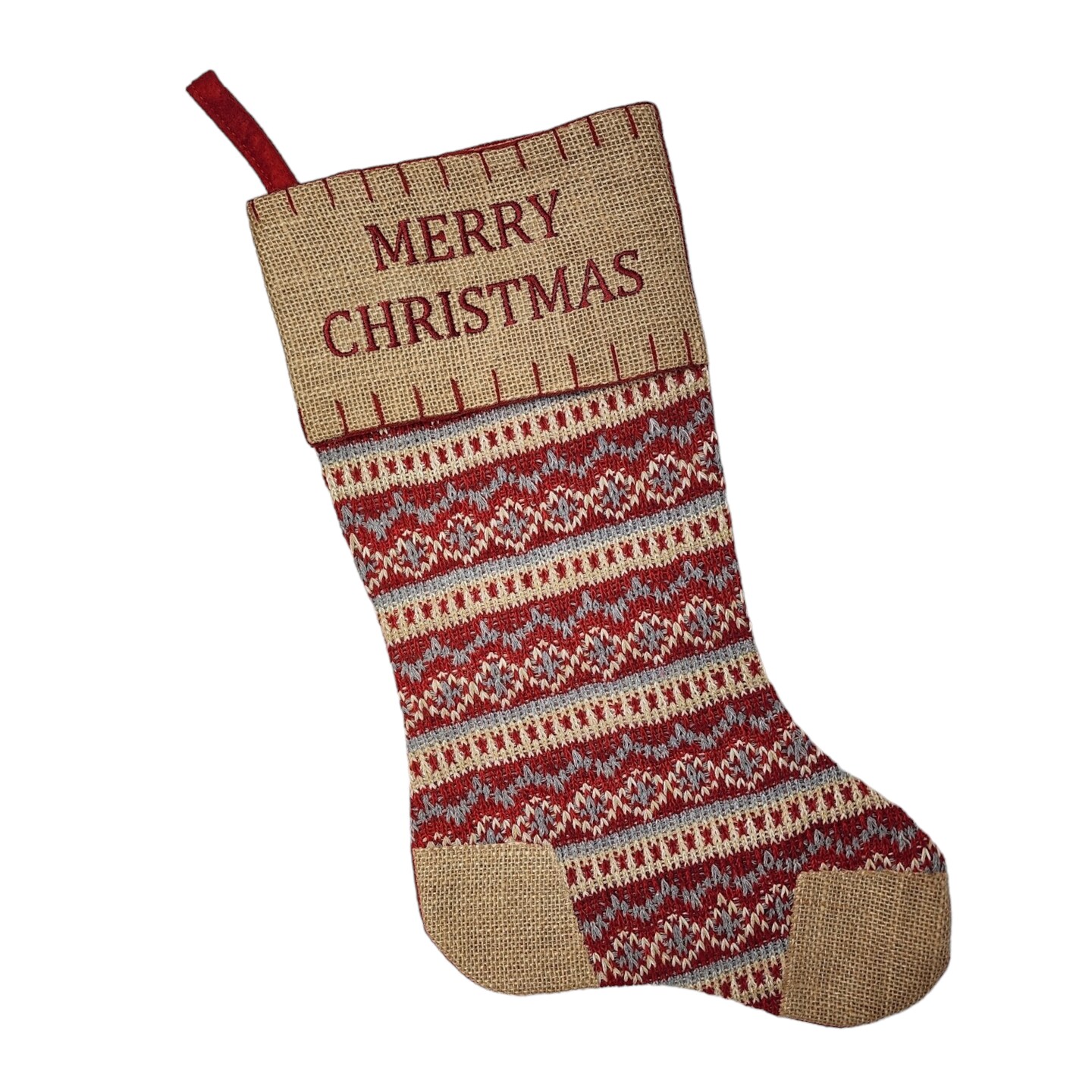Knit and Burlap Stocking - Garland | Michaels