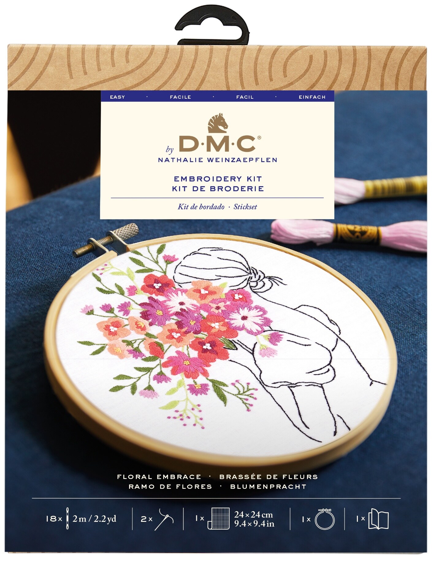 DMC Designer Collection Embroidery Kit-Floral Embrace | Michaels