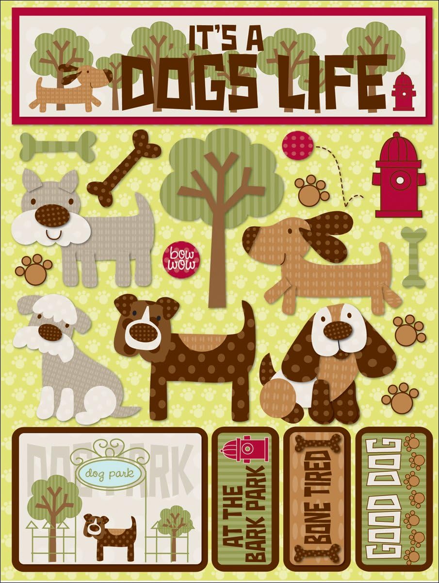 Reminisce Dog Park Dimensional Stickers | Michaels
