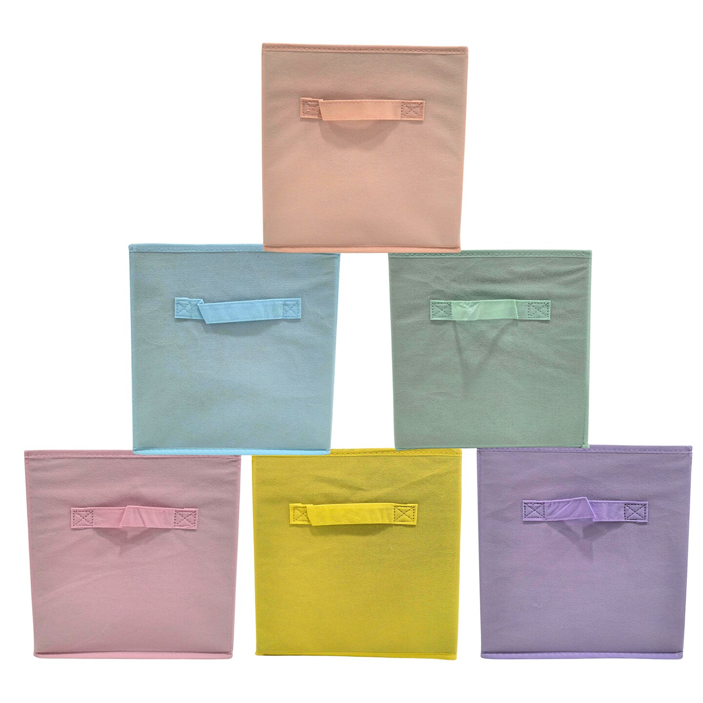 4E's Novelty 6 Packs 11 Inch Pastel Color Storage Foldable Cube Bins ...