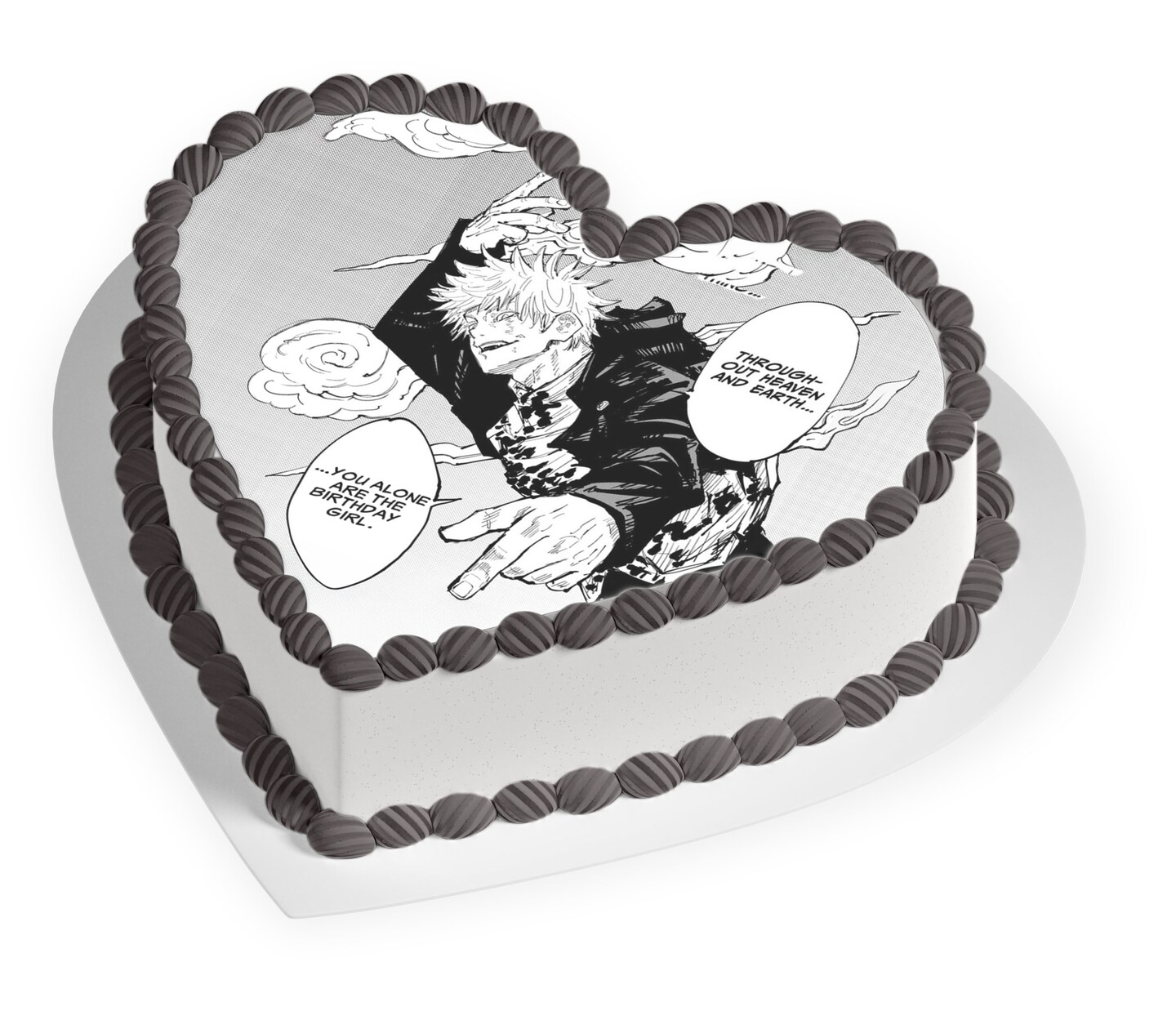 Satoru Gojo JJK Edible Cake Image Topper Birthday Cake Sheet Heart ...